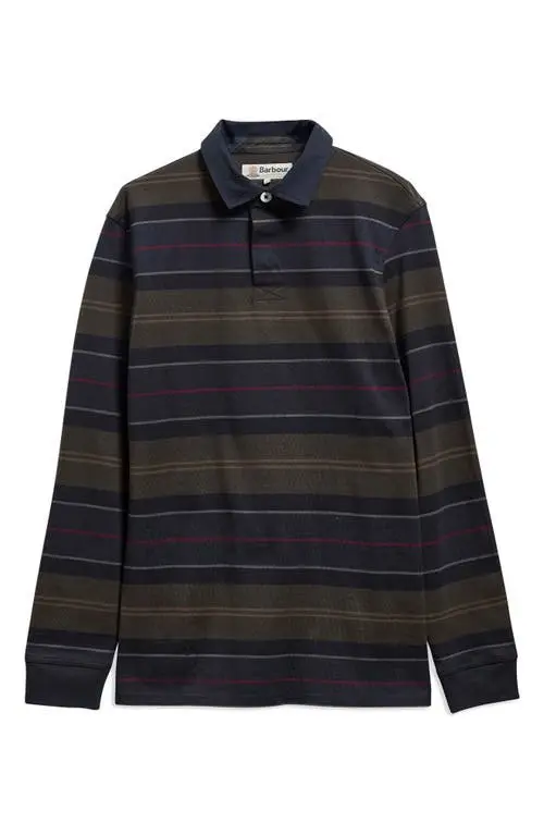 Barbour Frith Stripe Long Sleeve Rugby Shirt - Navy