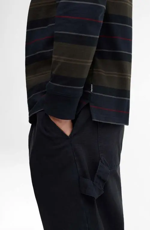 Barbour Frith Stripe Long Sleeve Rugby Shirt - Navy