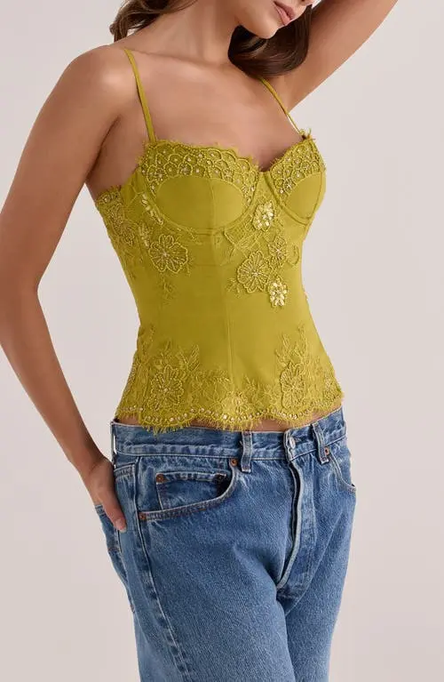 House Of Cb Soraya Lace And Bead Corset Top