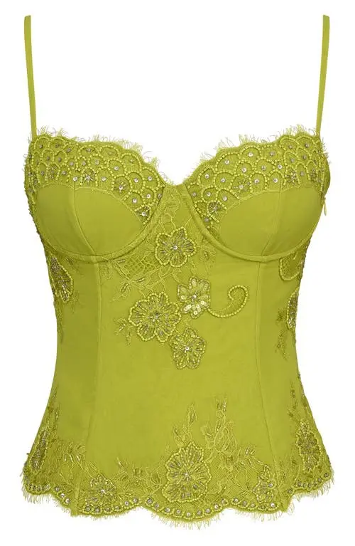 House Of Cb Soraya Lace And Bead Corset Top