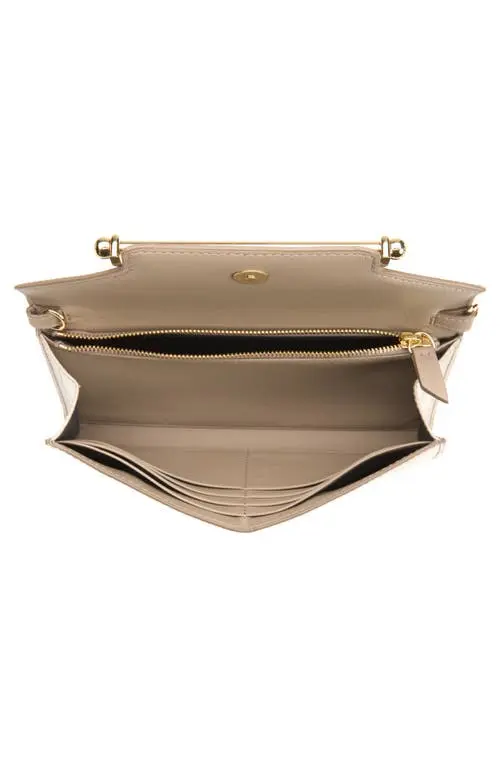 Strathberry Multrees Croc Embossed Chain Wallet