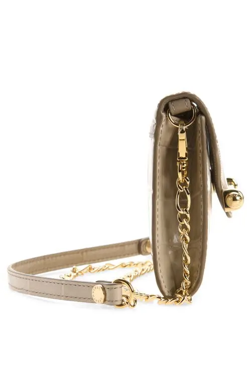 Strathberry Multrees Croc Embossed Chain Wallet