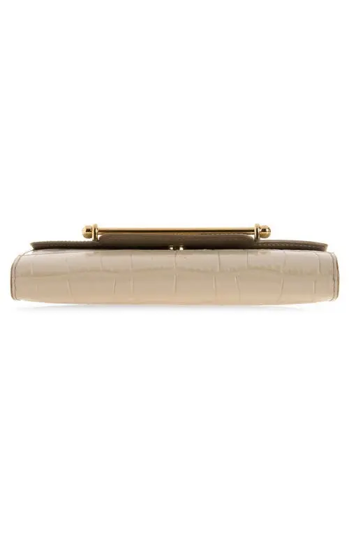 Strathberry Multrees Croc Embossed Chain Wallet