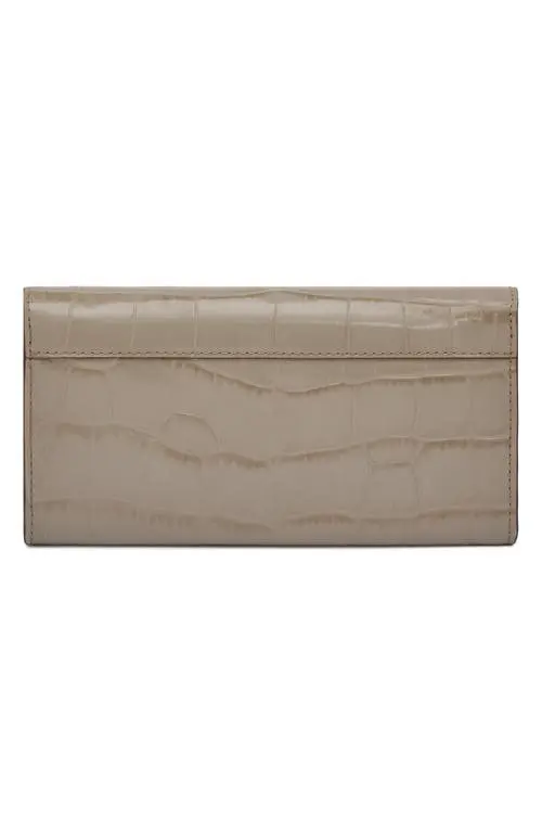 Strathberry Multrees Croc Embossed Chain Wallet - Light Taupe