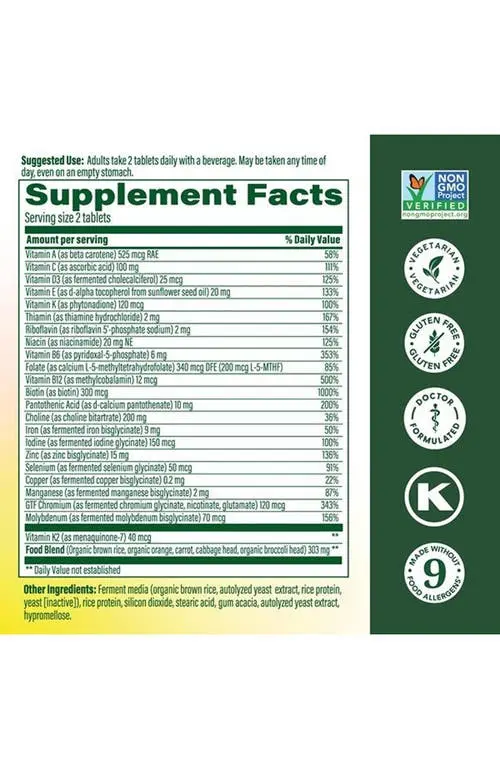 MEGAFOOD Advanced Multivitamin For 40+, Doctor Formulated, Vegetarian