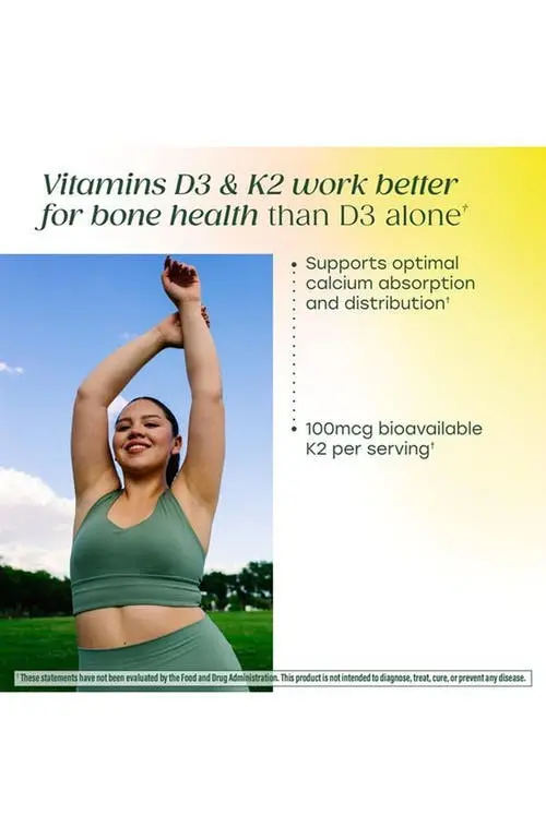 MEGAFOOD Vitamin D3 & K2 Gummies 5000 Iu Pectin Based, Vegetarian
