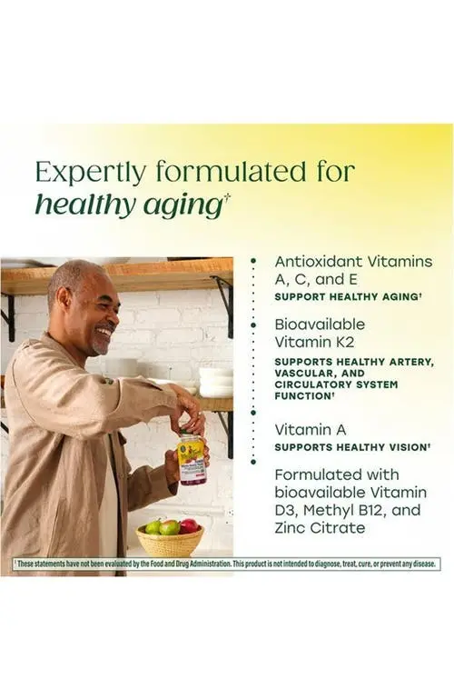 MEGAFOOD Whole Body Multi Gummies For 55+ For Muscle & Bone Health, Vegetarian