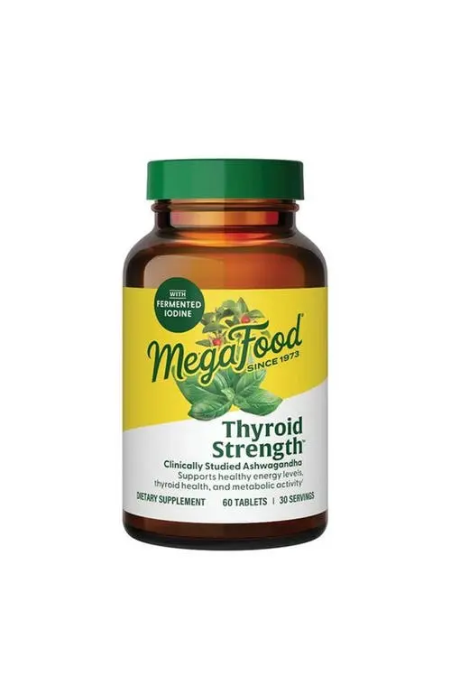 MEGAFOOD Thyroid Strength With Ashwagandha, Zinc, Selenium, Copper, Iodine & L-tyrosine