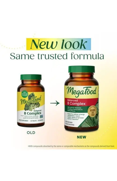 MEGAFOOD Balanced B Complex With All 8 B Vitamins, Vegan