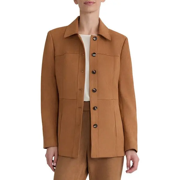 Jones New York Scuba Point Collar Button Down Jacket