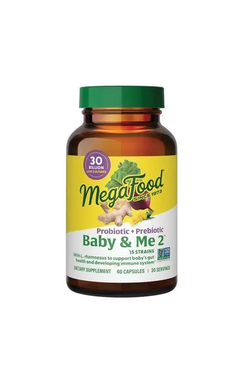 MEGAFOOD Baby & Me 2 Prenatal Prebiotic + Probiotic For & Developing Baby, 30 Billion Cfu - None