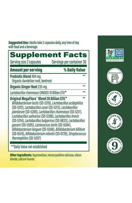 MEGAFOOD Baby & Me 2 Prenatal Prebiotic + Probiotic For & Developing Baby, 30 Billion Cfu