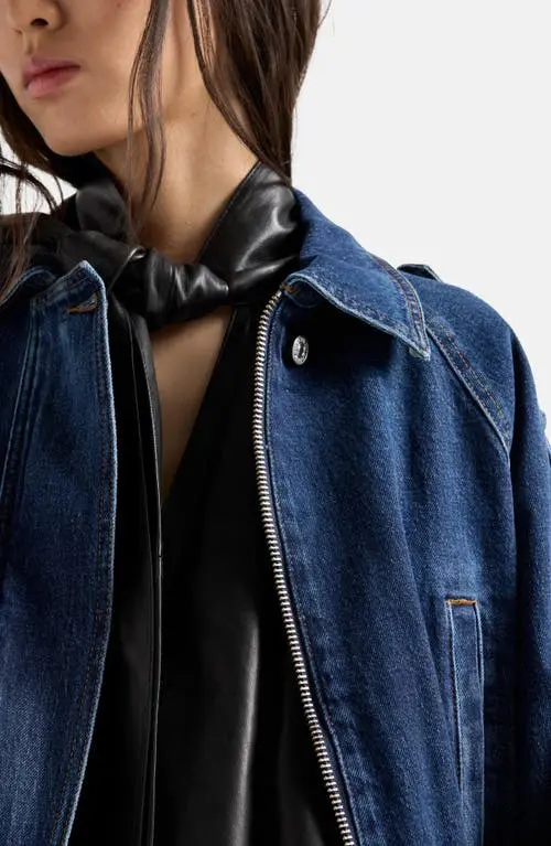 7 For All Mankind Aviator Cropped Denim Jacket