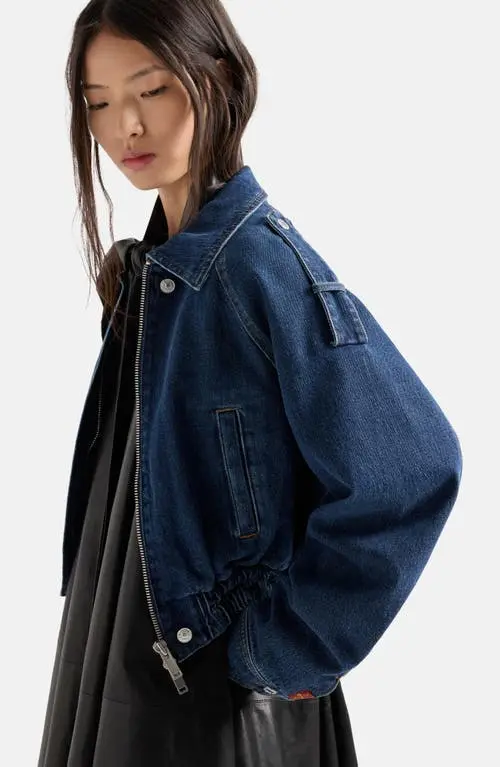 7 For All Mankind Aviator Cropped Denim Jacket