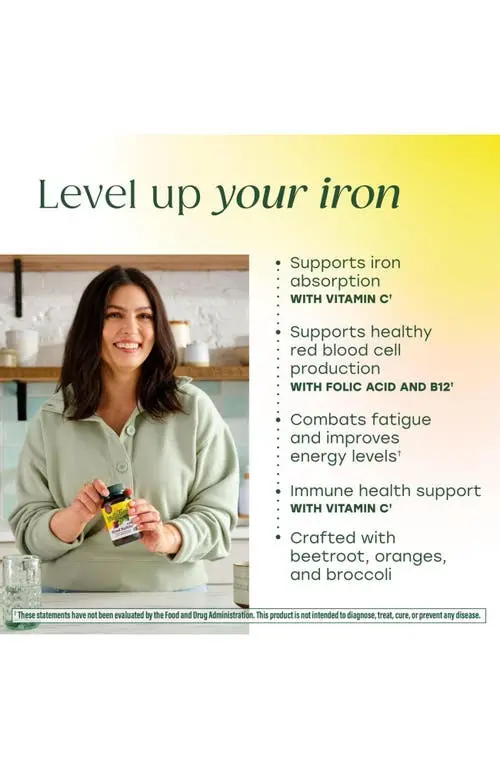 MEGAFOOD Blood Builder Iron Supplement For & With B12, Folic Acid & Vitamin C, Vegan - None