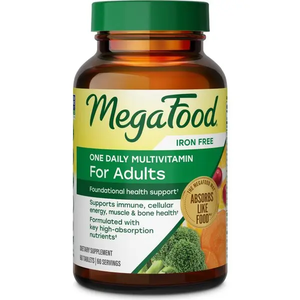 MEGAFOOD One Daily Multivitamin For & Iron Free Multivitamin, Vegetarian, Non-gmo - None