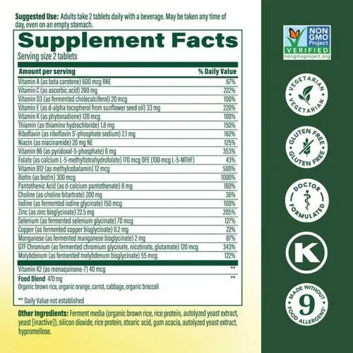 MEGAFOOD Advanced Multivitamin Doctor Formulated, Vegetarian