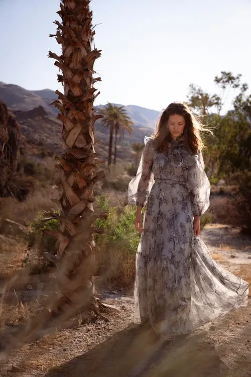 MAISON COMMON Printed Organza Gown