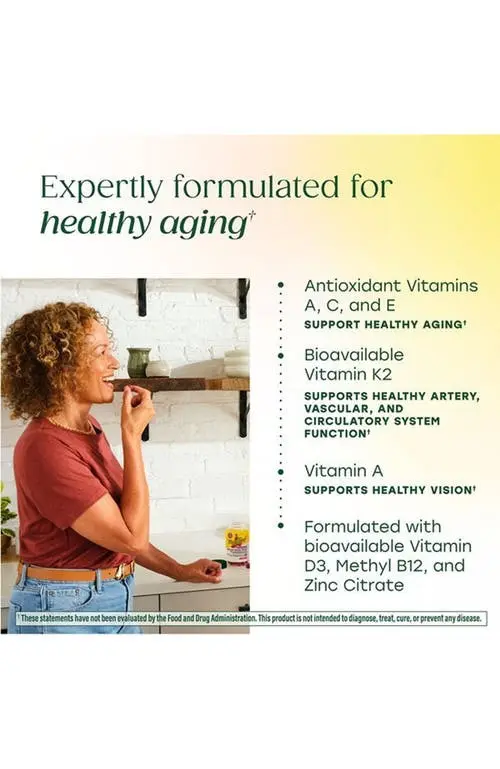 MEGAFOOD Whole Body Multi Gummies For 55+ For Bone Health, Vegetarian