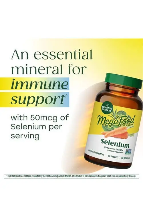 MEGAFOOD Selenium 50 Mcg With Food & Herb Blend, Immune Support, Vegan, Non-gmo