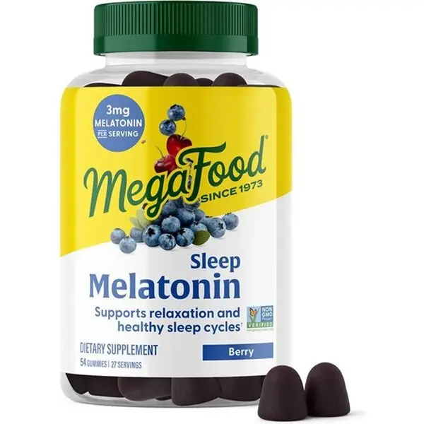 MEGAFOOD Sleep Melatonin Gummies, 3mg Melatonin Per Serving, Non-gmo, Vegan
