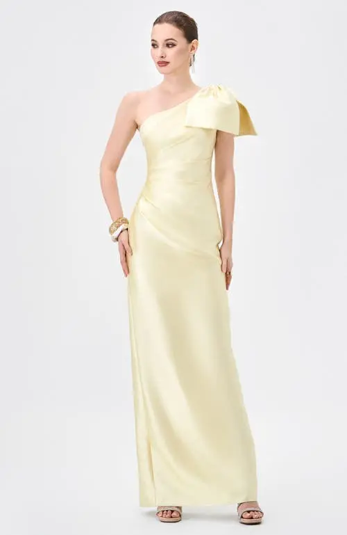 BARIANO Aramy One Shoulder Bow Gown
