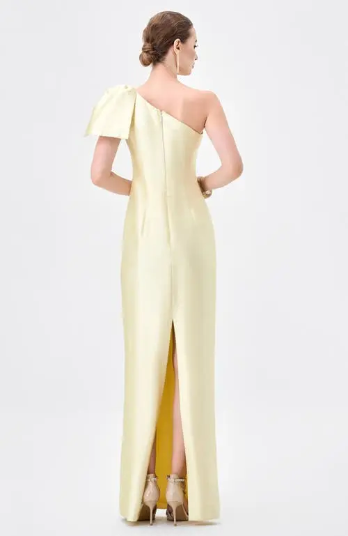 BARIANO Aramy One Shoulder Bow Gown