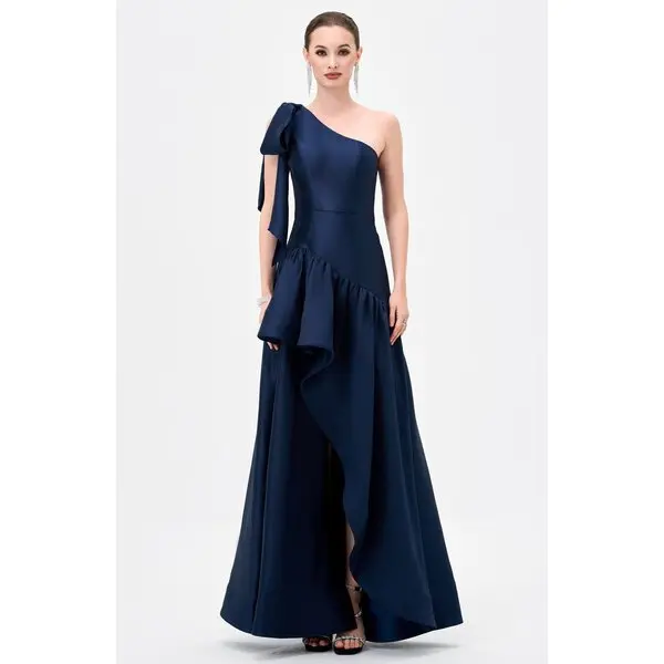 BARIANO Yulitza Asymmetric Gown - Navy