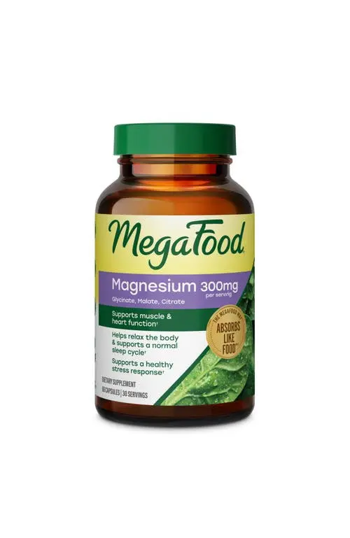 MEGAFOOD Magnesium 300mg With Magnesium Glycinate, Citrate & Malate, Vegetarian - None