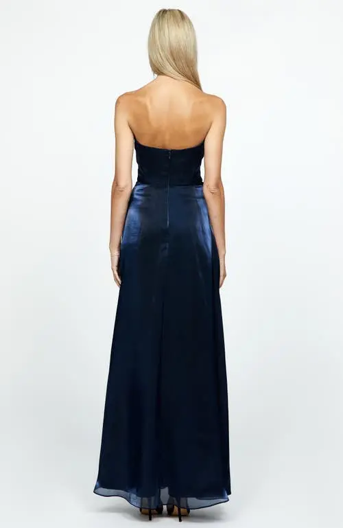 BARIANO Meira Strapless Frill Gown - Navy