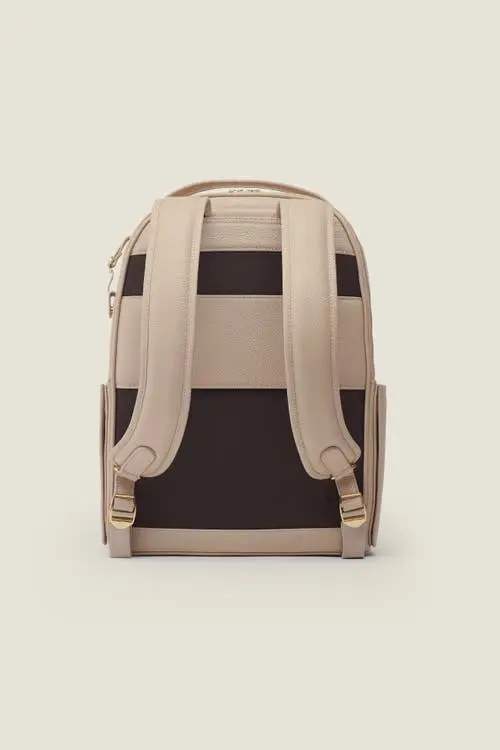 WOOL & OAK Pilot Organized Expandable Leather Travel Backpack - Frappe