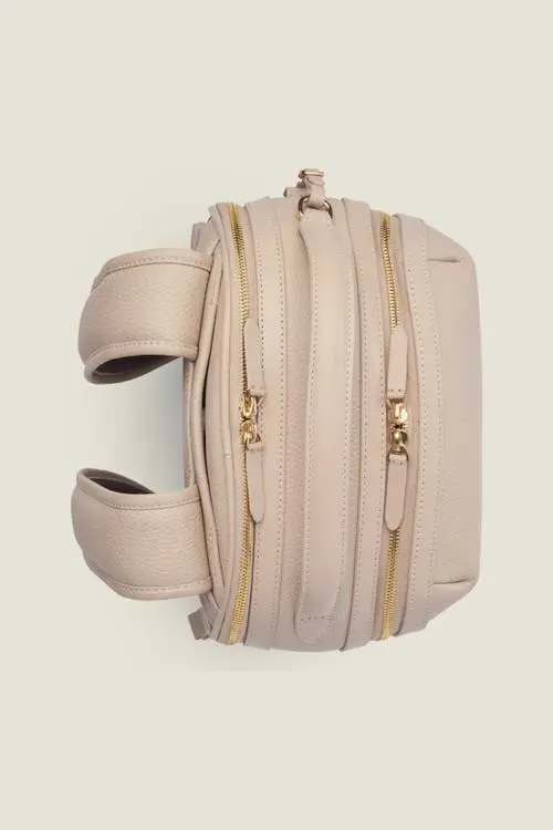 WOOL & OAK Expandable Leather Travel Backpack - Frappe