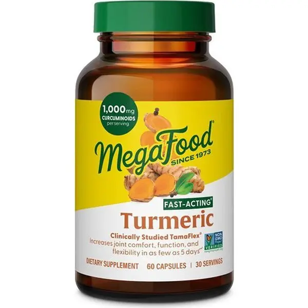 MEGAFOOD Fast-acting Turmeric Supplement, Clinically Studied, Joint Supplement With Black Pepper