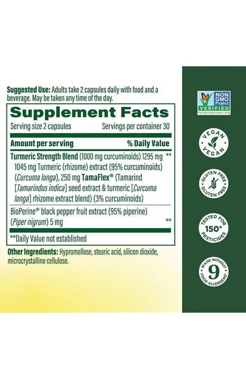 MEGAFOOD Fast-acting Turmeric Supplement, Clinically Studied, Joint Supplement With Black Pepper
