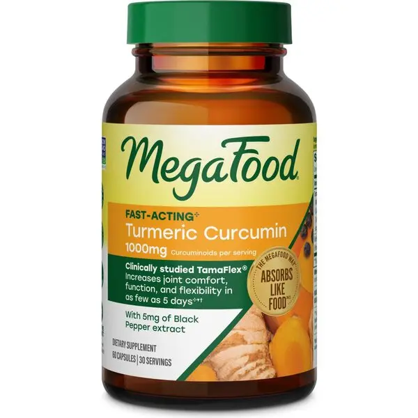 MEGAFOOD Fast-acting Turmeric Supplement, Clinically Studied, Joint Supplement With Black Pepper - None
