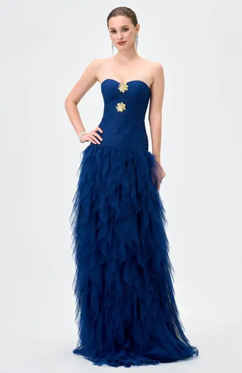 BARIANO Ziana Strapless Ruffle Ball Gown