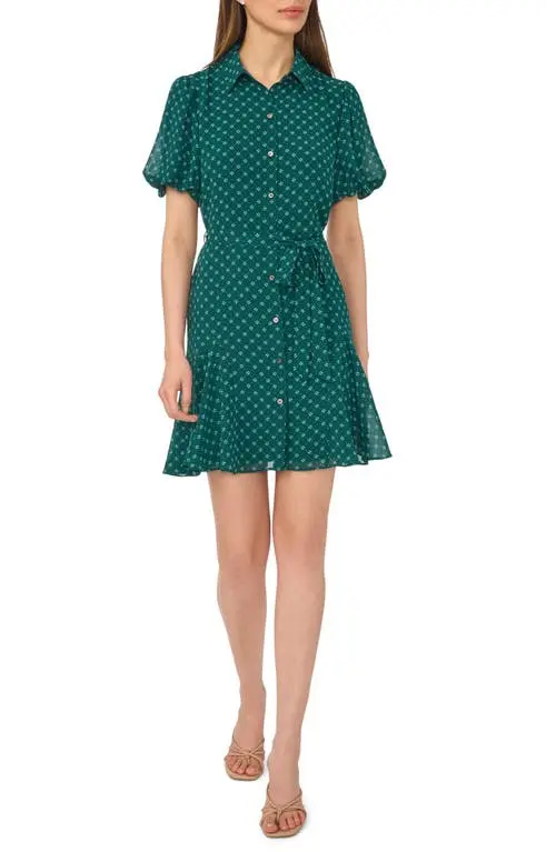 CECE DUPRAZ Puff Sleeve Shirtdress - Forest Shadow