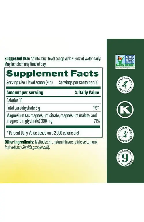 MEGAFOOD Relax & Calm Magnesium Drink Mix With Magnesium Glycinate, Citrate & Malate, Raspberry Lemonade