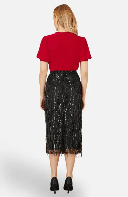 YUMI Velvet Puff Sleeve Top