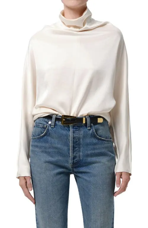 Citizens Of Humanity Ilaria Draped Mock Neck Top - Cream