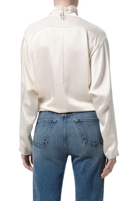 Citizens Of Humanity Ilaria Draped Mock Neck Top - Cream