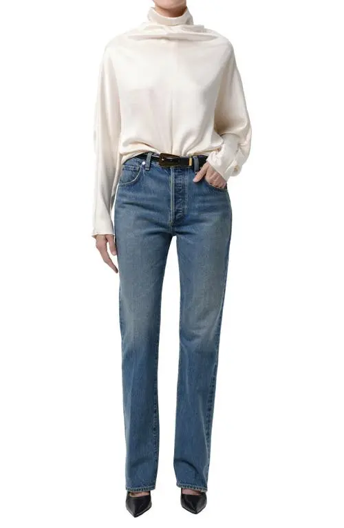 Citizens Of Humanity Ilaria Draped Mock Neck Top - Cream