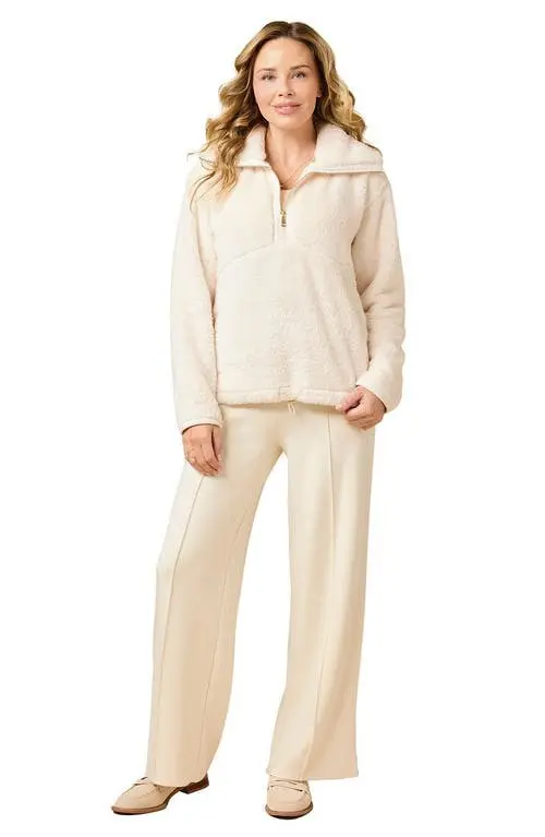 SOFTIES Dreamplush 1/4 Zip Pullover Jacket - Almond
