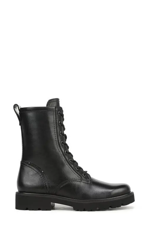 Franco Sarto Safira Leather Combat Boot - Black Leather