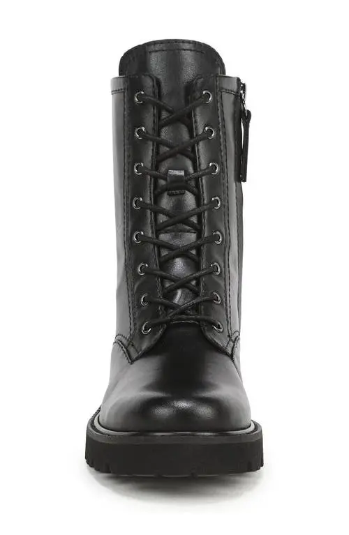 Franco Sarto Safira Leather Combat Boot - Black Leather