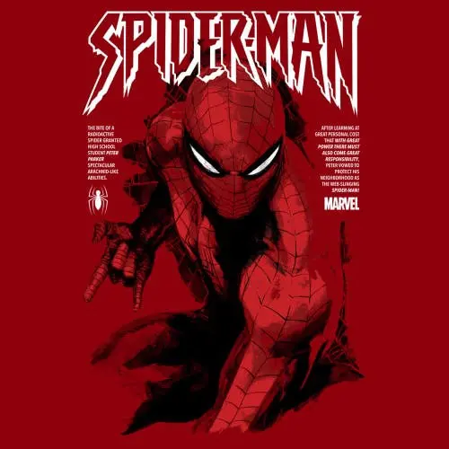 MARVEL: SPIDER-MAN Classic Painting Short Sleeve Short Sleeve Graphic T-shirt - Cardinal