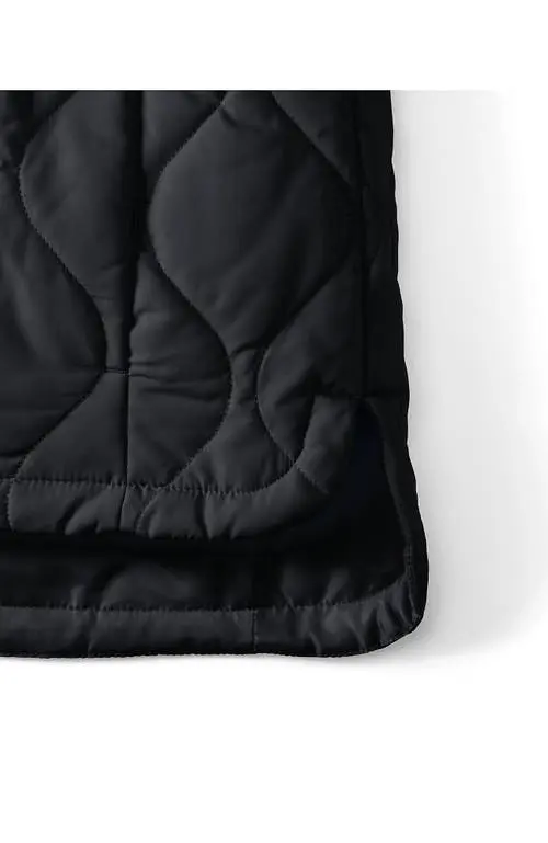 LANDS' END Print Featherfree Quilted Insulated Jacket - Black