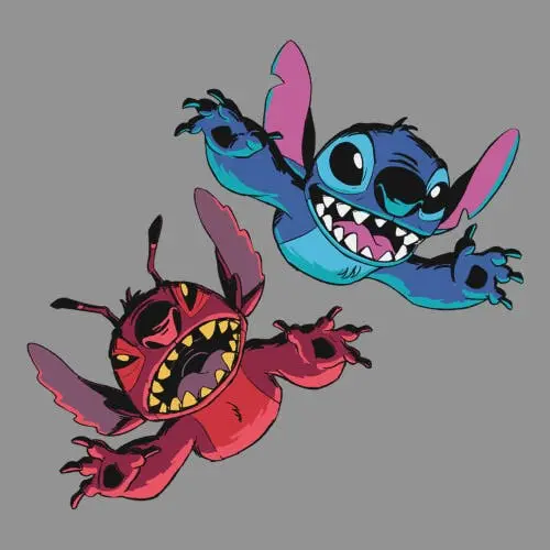 LILO & STITCH Leroy Vs Blue Alien Short Sleeve Graphic T-shirt