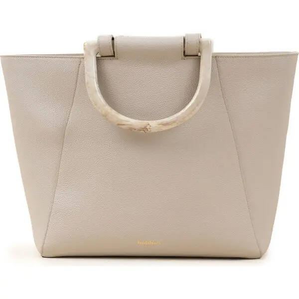 BOBBIES Navigli Tote Bag With Acetate Handles - Greige
