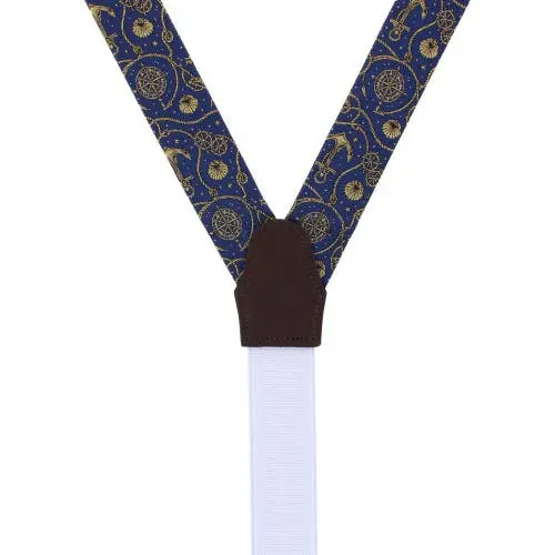 Trafalgar Anchor's Away Silk Novelty Button End Suspenders